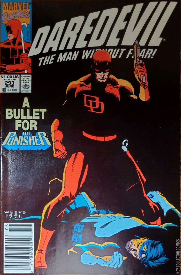 Daredevil #293 Newsstand Published June 1991 | Key Col