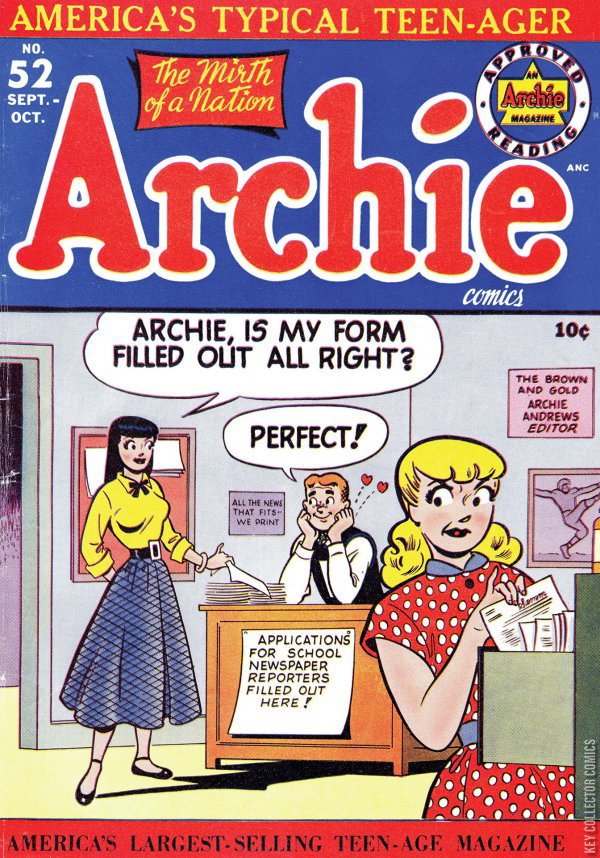 Archie Comics #52 Published September 1951 | Key Collec