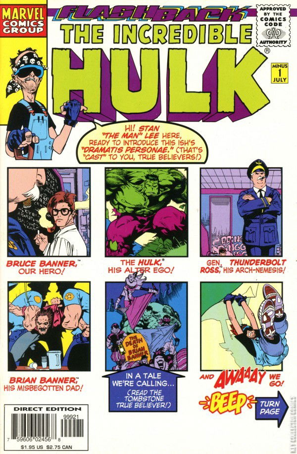 Flashback: The Incredible Hulk #-1 Variant Published July 1