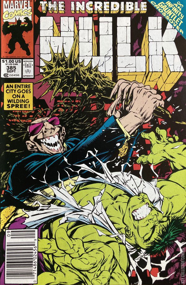 Incredible Hulk #385 Newsstand Published September 199