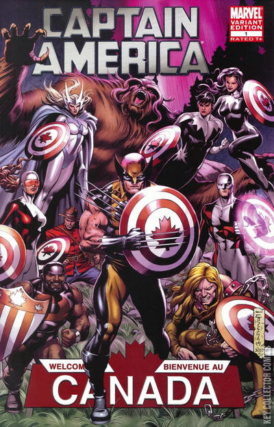 Captain America #1 Canadian Published July 2011 | Key