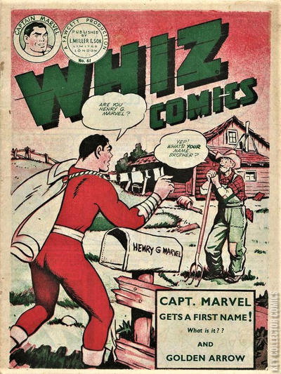 Whiz Comics #61 UK Edition Published January 1945 | Ke