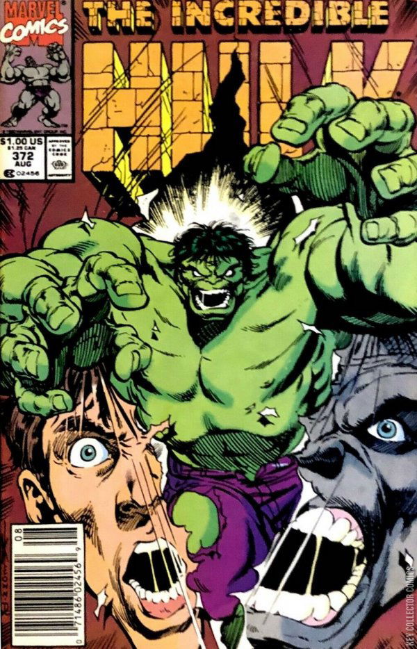 Incredible Hulk #372 Newsstand Published August 1990