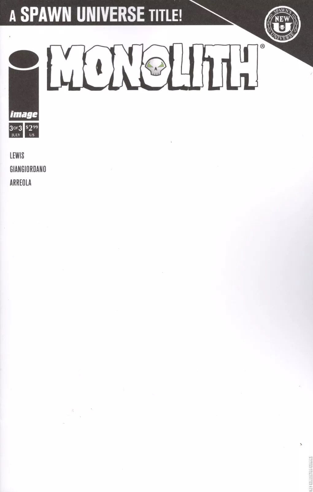 Spawn: Monolith #3 Blank Published July 2024 | Key Col