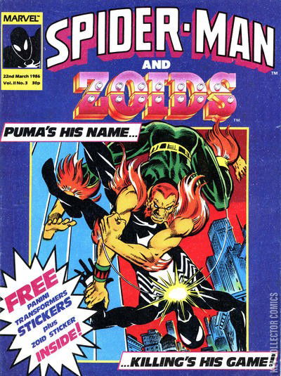 Spider-Man and Zoids #3 Published March 1986 | Key Coll