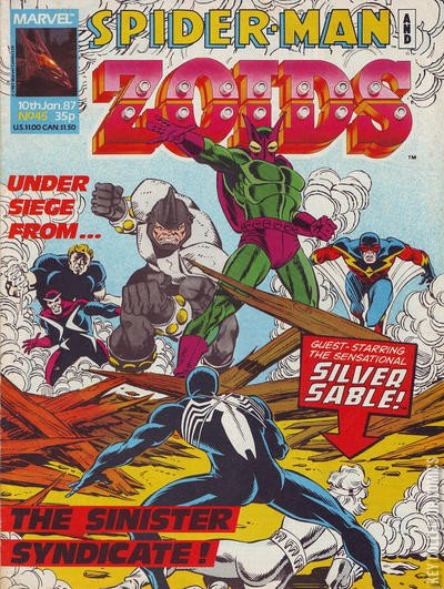 Spider-Man and Zoids #45 Published January 1987 | Key C