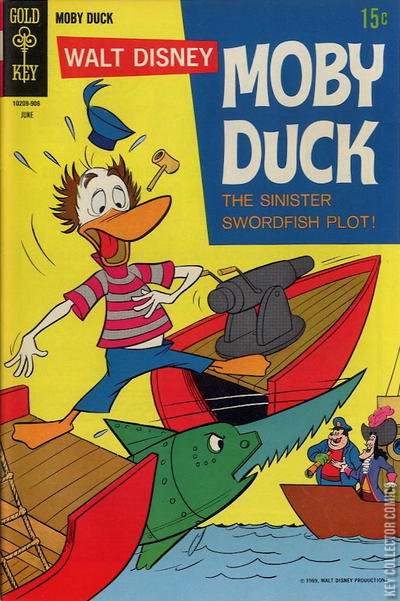 Walt Disney Moby Duck #6 Published March 1969 | Key Col