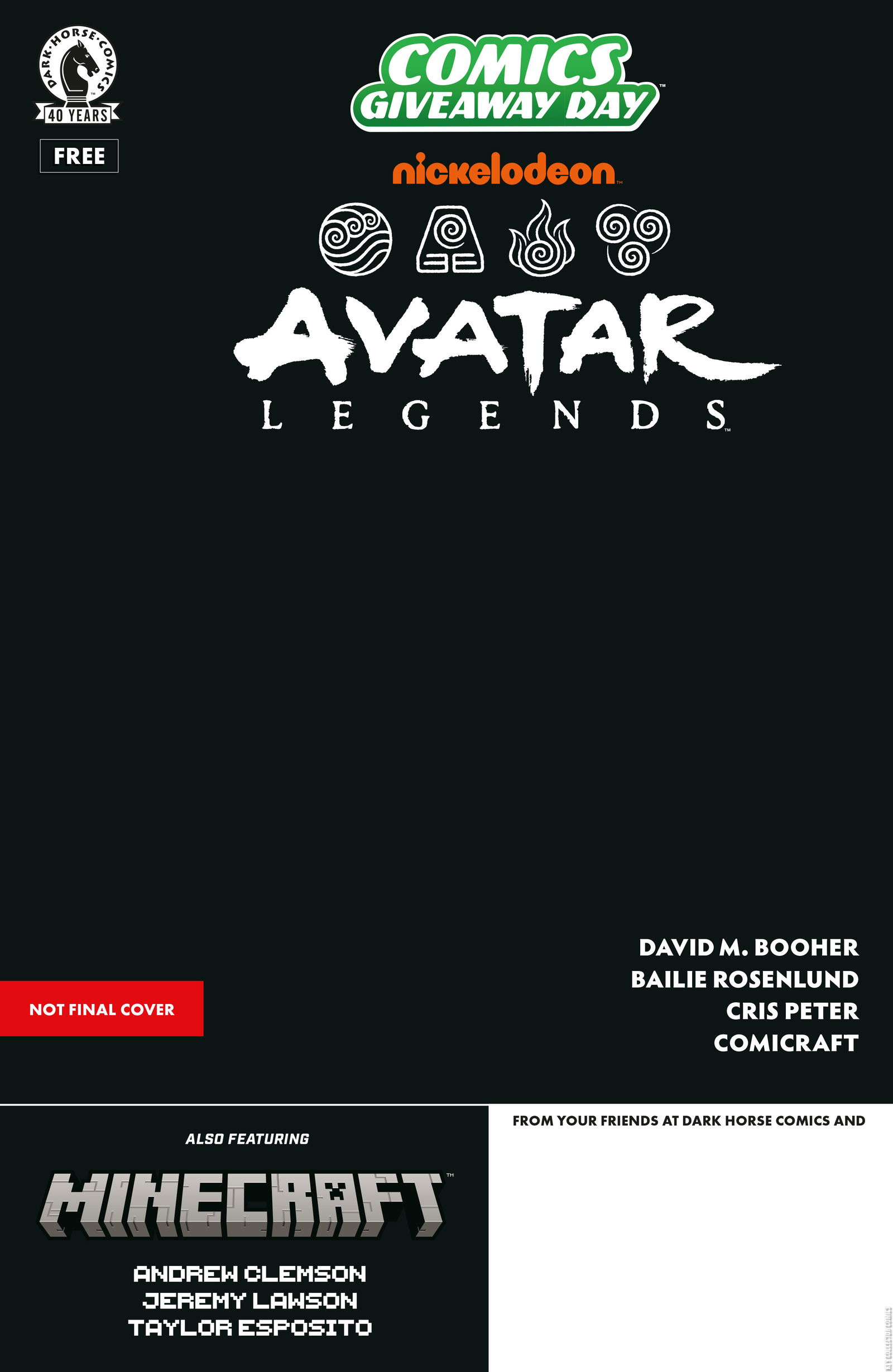 Comics Giveaway Day: Avatar Legends / Minecraft: Heart of Cobblestone ...