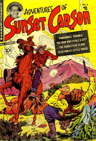 Sunset Carson Comics #4 Published January 1951 | Key Co