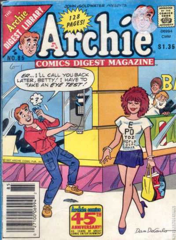 Archie Comics Digest #85 Published August 1987 | Key Co