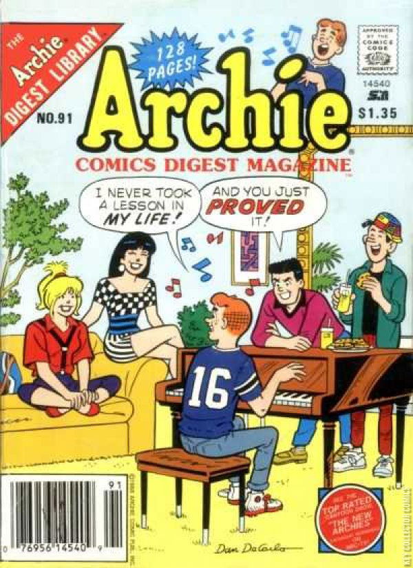 Archie Comics Digest #91 Published August 1988 | Key Co